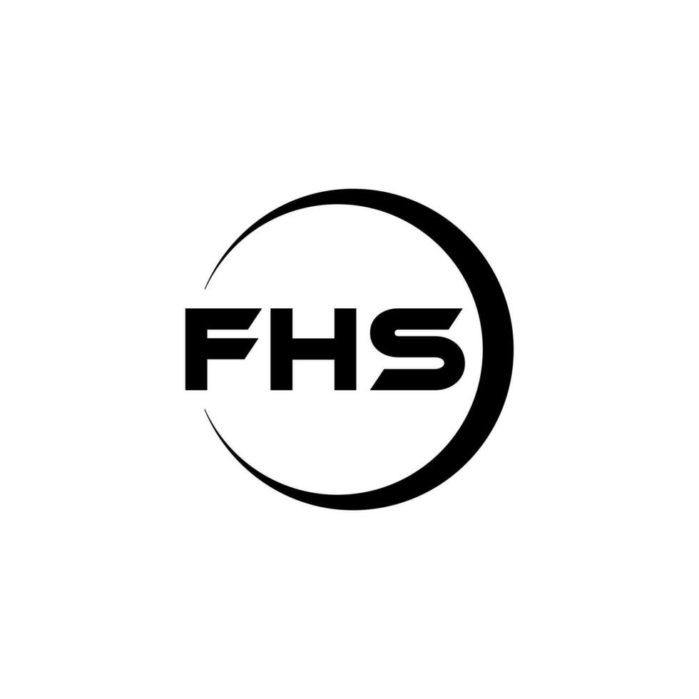 fhs letra logo diseño en ilustración. vector logo, caligrafía diseños para logo, póster ...