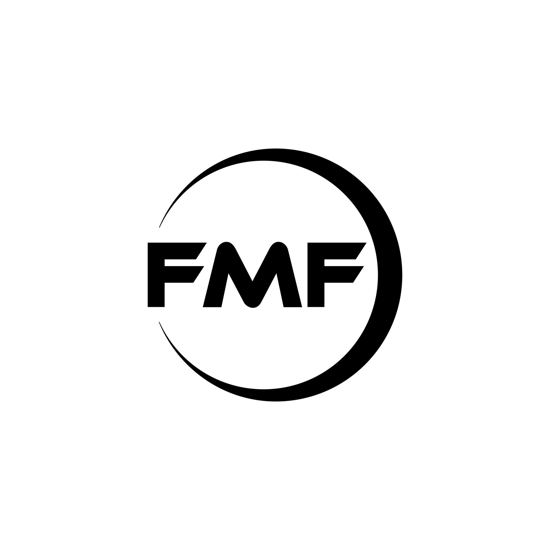 fmf letra logo diseño en ilustración. vector logo, caligrafía diseños para logo, póster ...