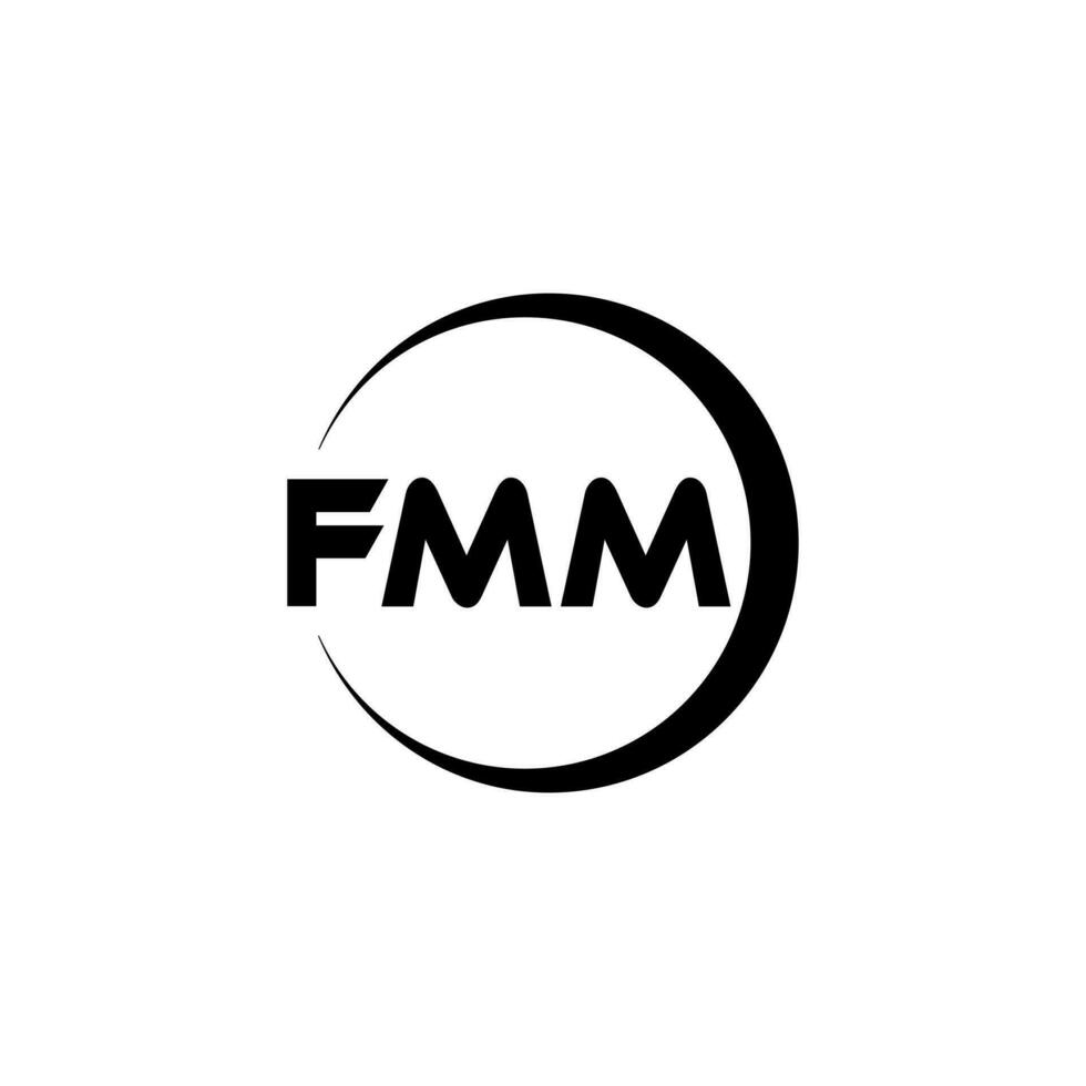 fmm letra logo diseño en ilustración. vector logo, caligrafía diseños para logo, póster ...
