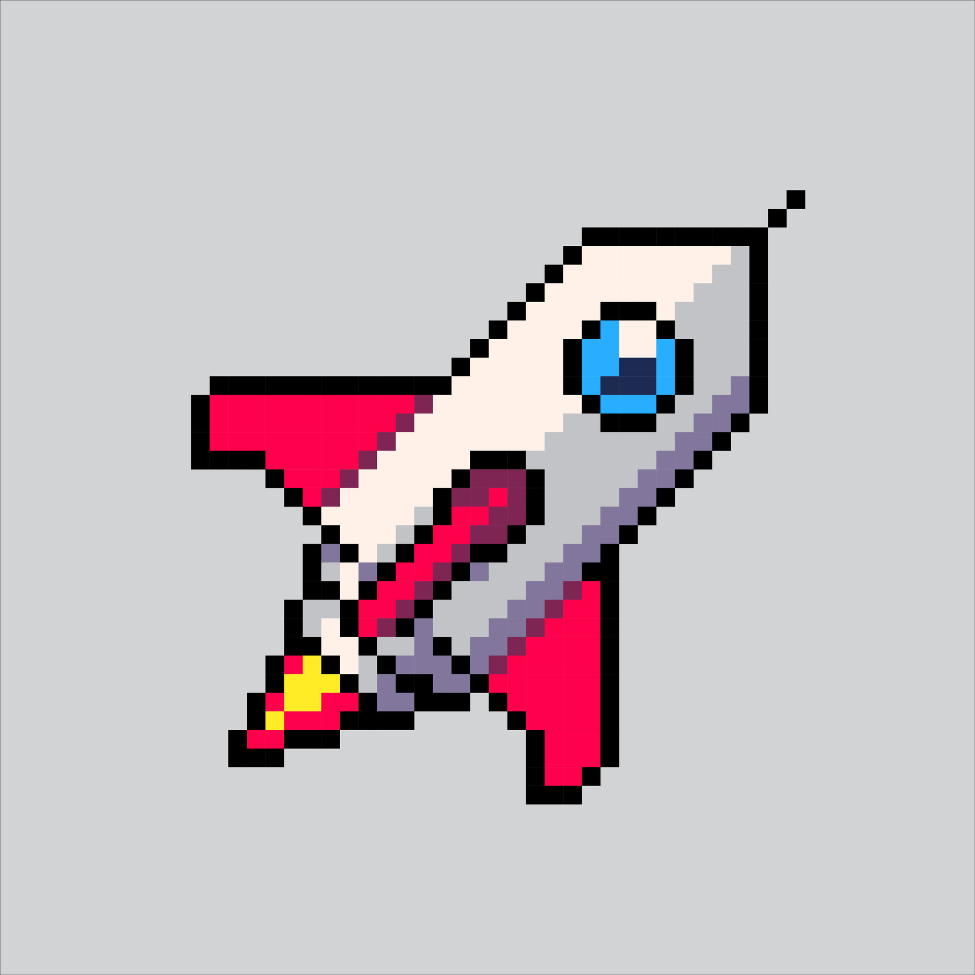 Pixel art illustration Rocket. Pixelated Rocket. Rocket space icon ...
