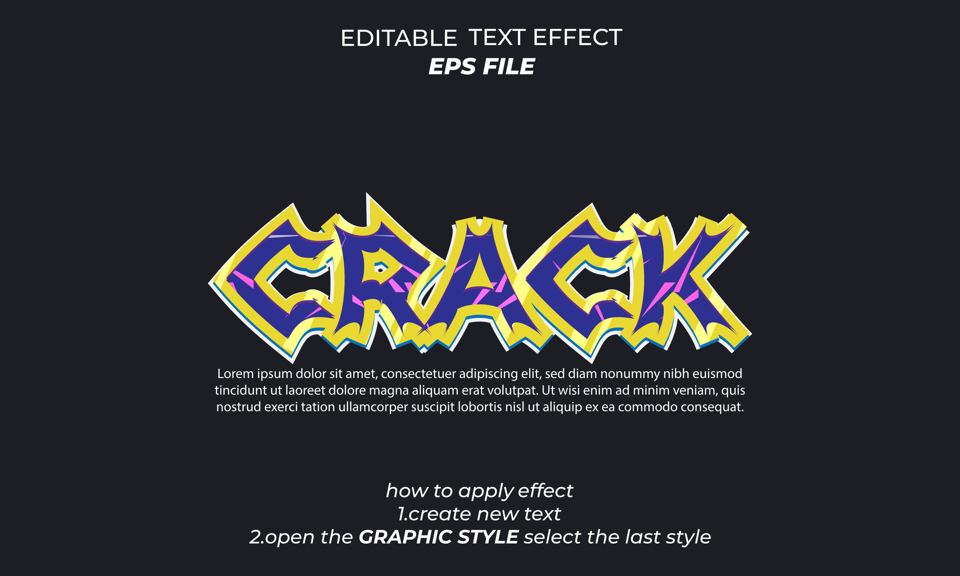 Crack Text Effect Typography 3d Text 25695091 Vector Art At Vecteezy