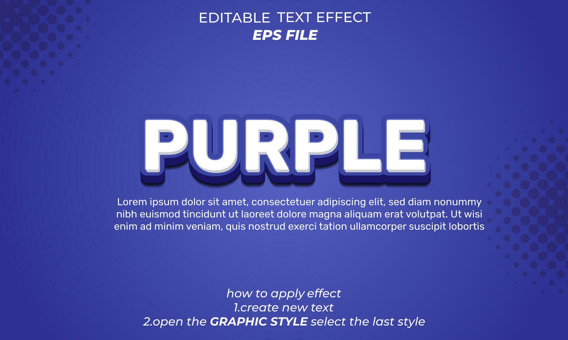 purple text effect, font editable, typography, 3d text. vector template 25695118 Vector Art at ...