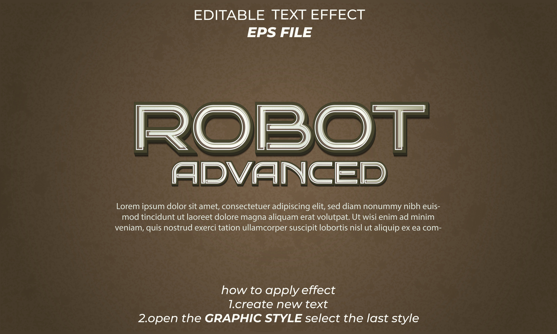 robot text effect, typography, 3d text 25695143 Vector Art at Vecteezy