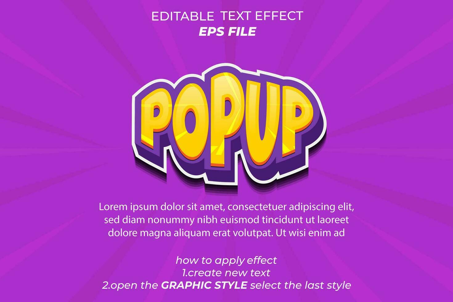 popup text effect, typography, 3d text 25695159 Vector Art at Vecteezy