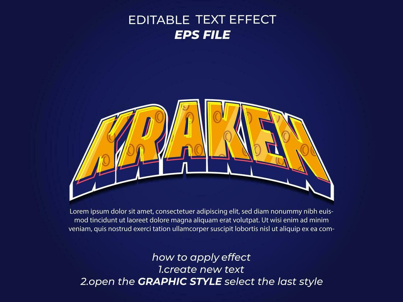 kraken texto efecto, tipografía, 3d texto. vector modelo 25695200 ...