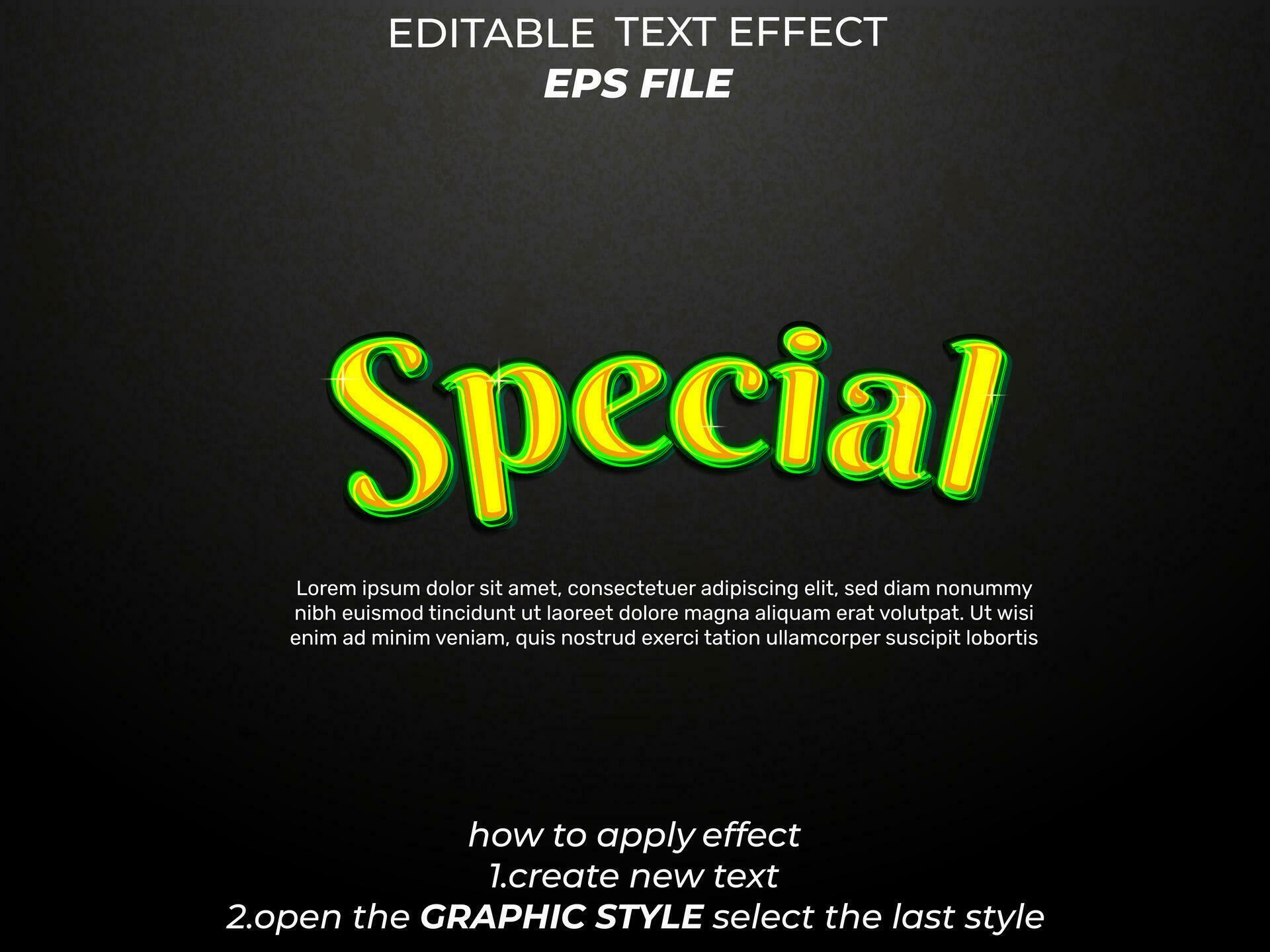 special text effect, typography, 3d text. vector template 25695324 ...