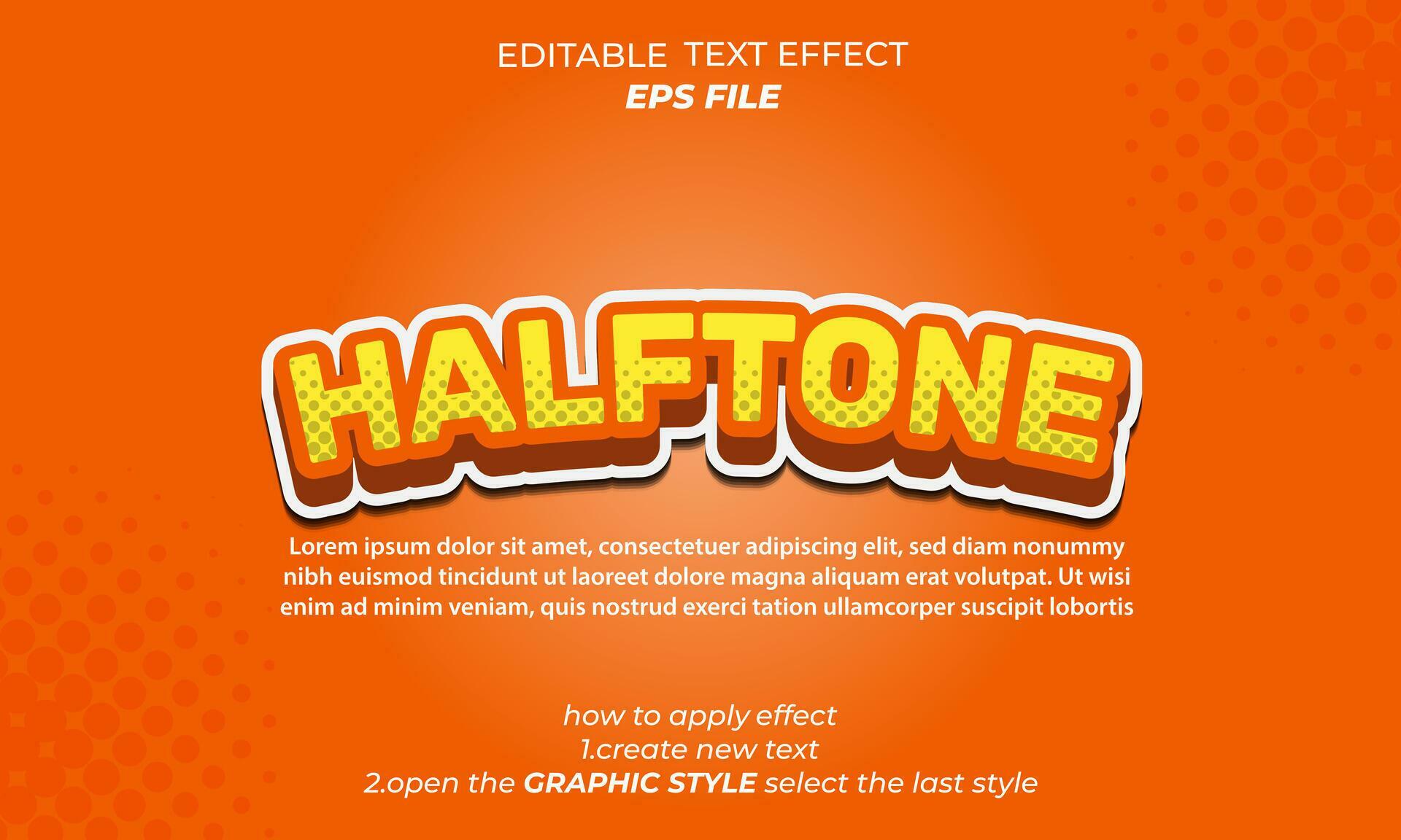 halftone text effect, typography, 3d text. vector template 25695338 Vector Art at Vecteezy