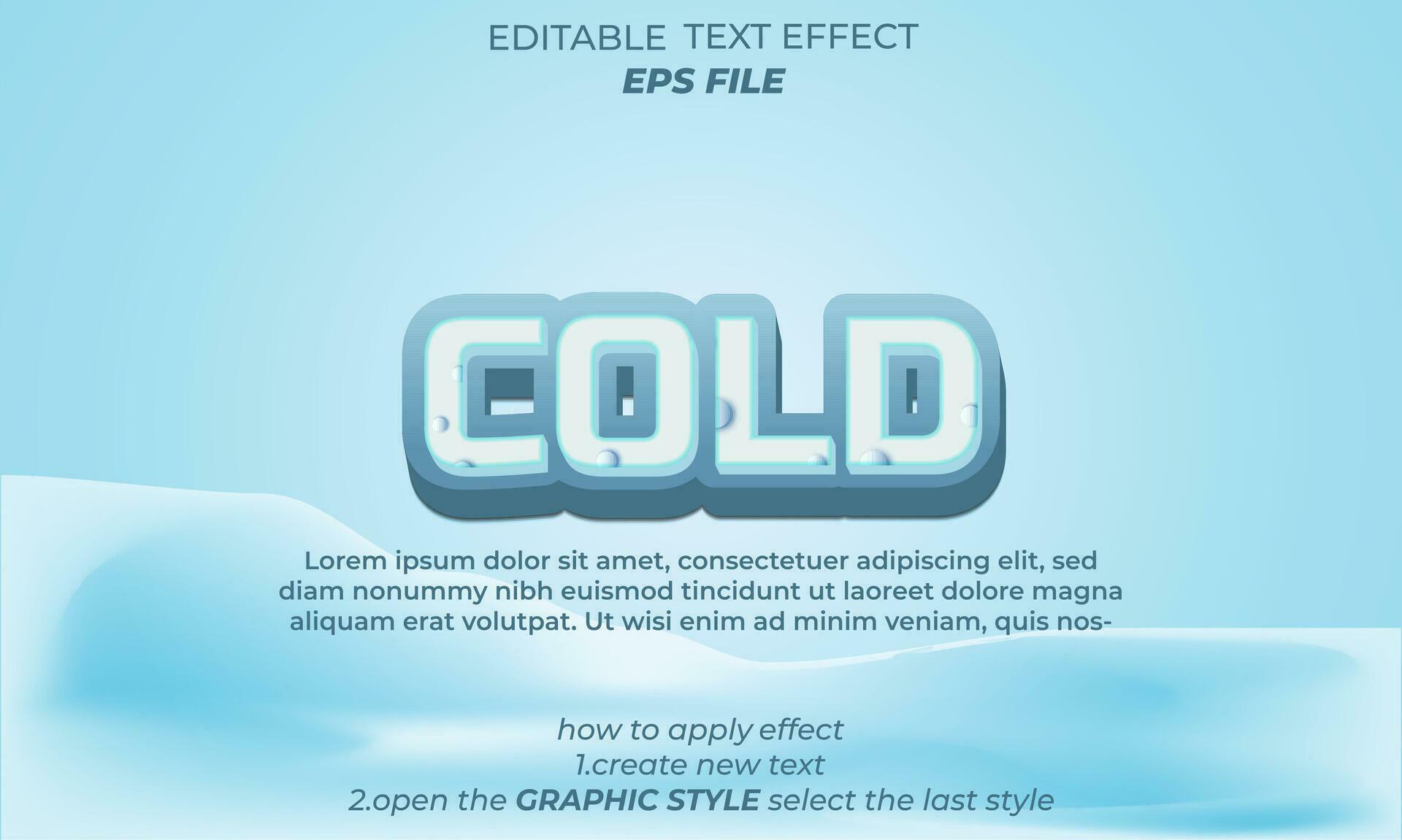 cold text effect, typography, 3d text. vector template 25695405 Vector Art at Vecteezy