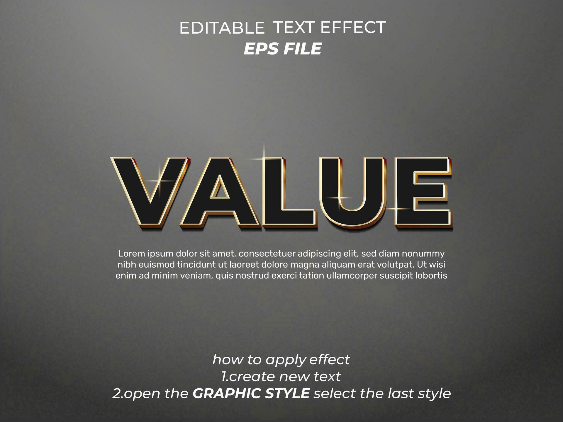 value text effect typography, 3d text. vector template 25695407 Vector Art at Vecteezy
