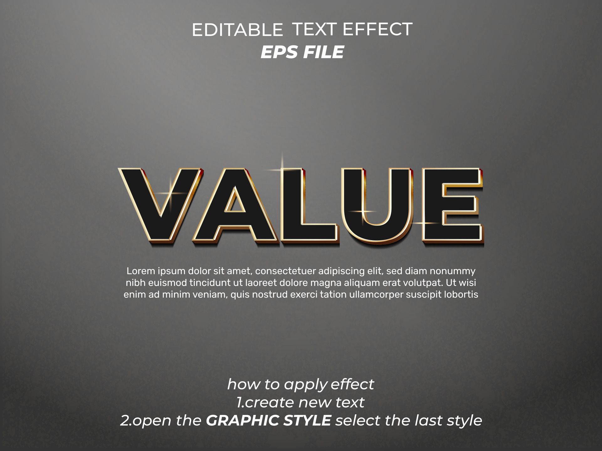 value text effect typography, 3d text. vector template 25695407 Vector ...