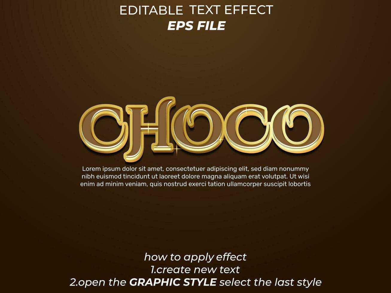 Choco Text Effect Typography 3d Text Vector Template 25695408 Vector