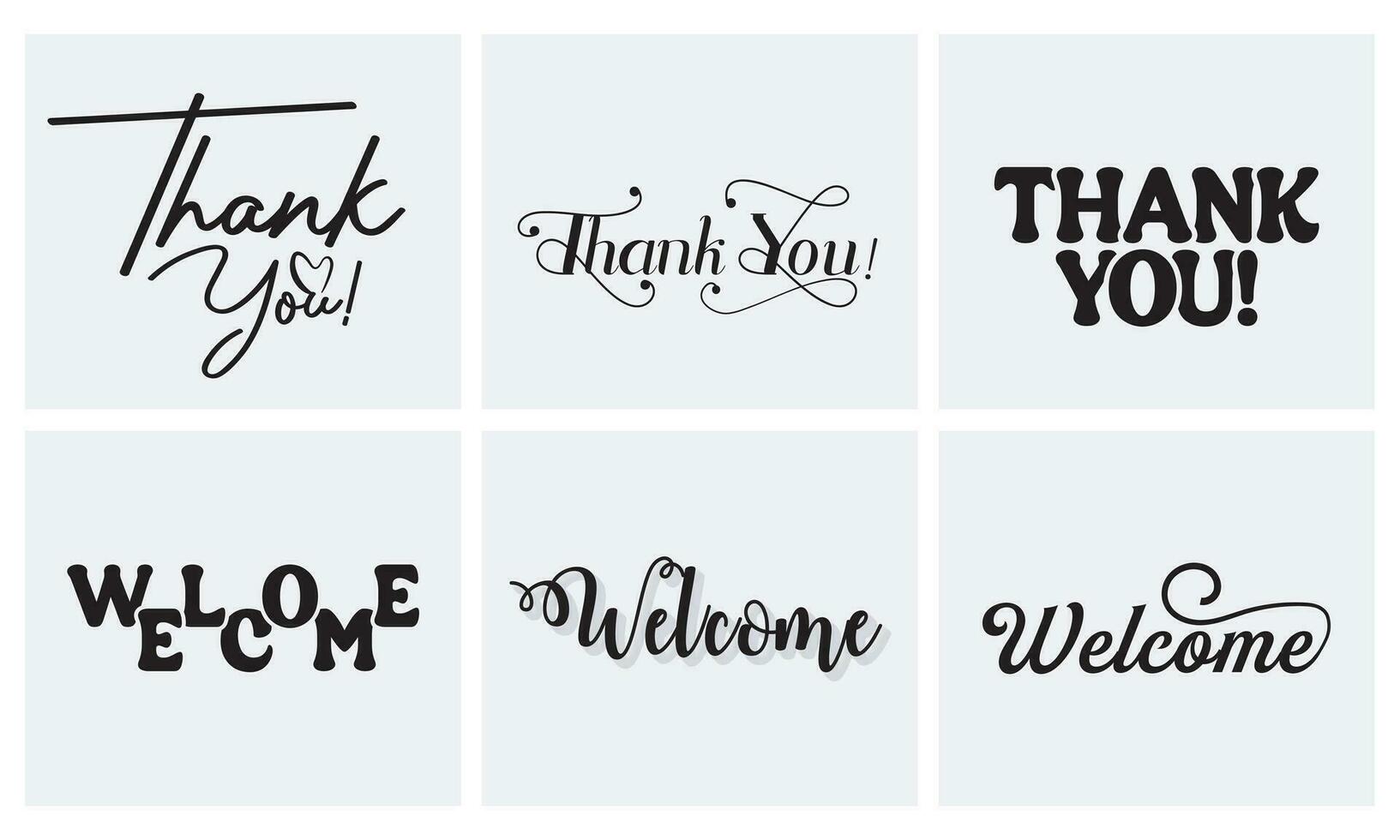 Thank you and welcome text or lettering handwritten typography design ... Thank you and welcome text or lettering handwritten typography design ...