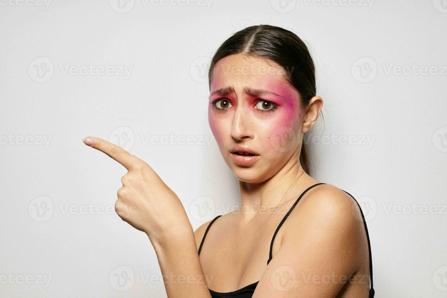 Beauty Fashion Female Smile Bright Pink Makeup Emotions Cosmetics