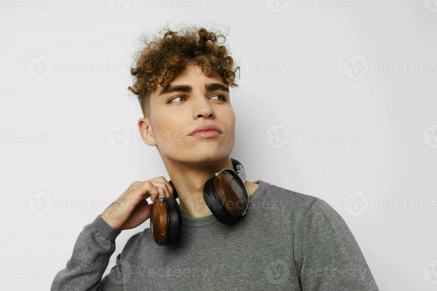 Kinky Guy Headphone Music Technology Isolated Background 25699399 Stock