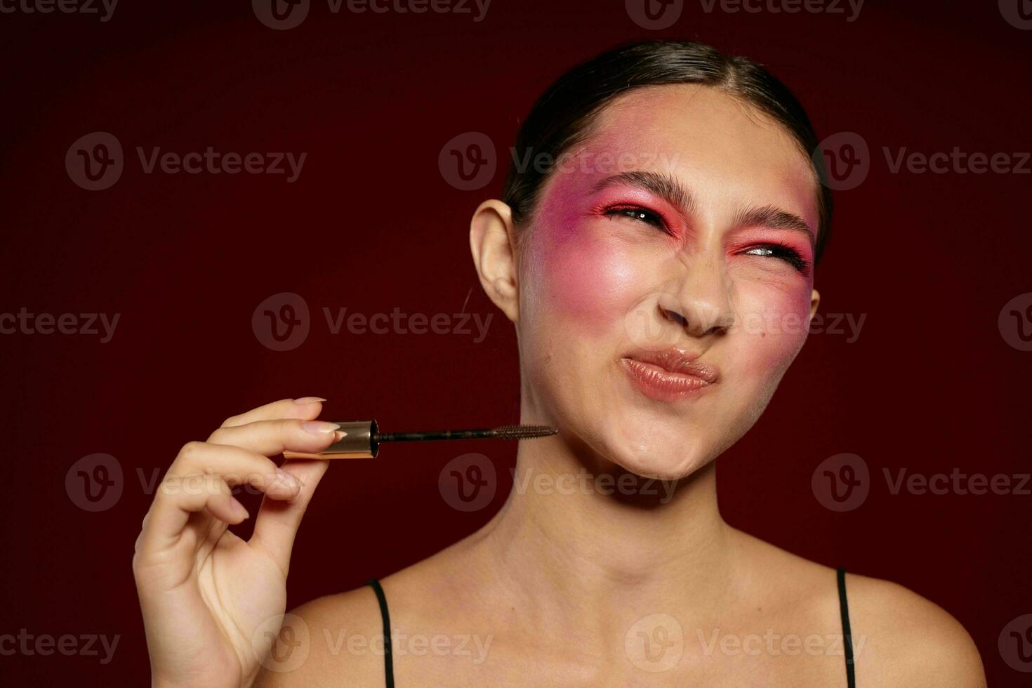 Beauty Fashion Female Makeup Emotions Cosmetics Hair Care Mascara Pink