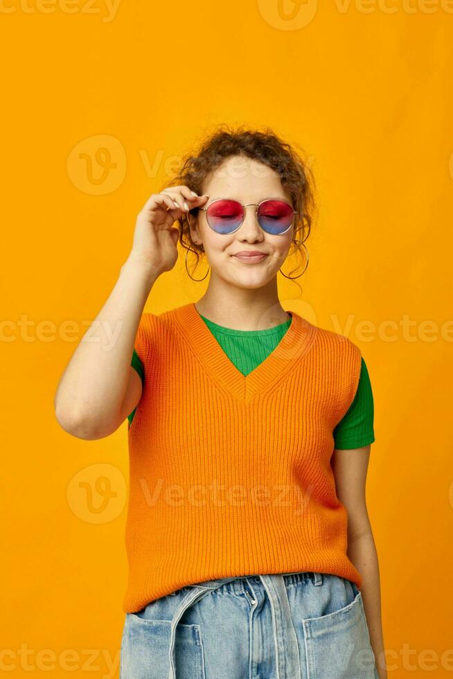 Beautiful Woman Fashion Glasses Dispensing Fun Isolated Backgrounds Unaltered 25703281 Stock