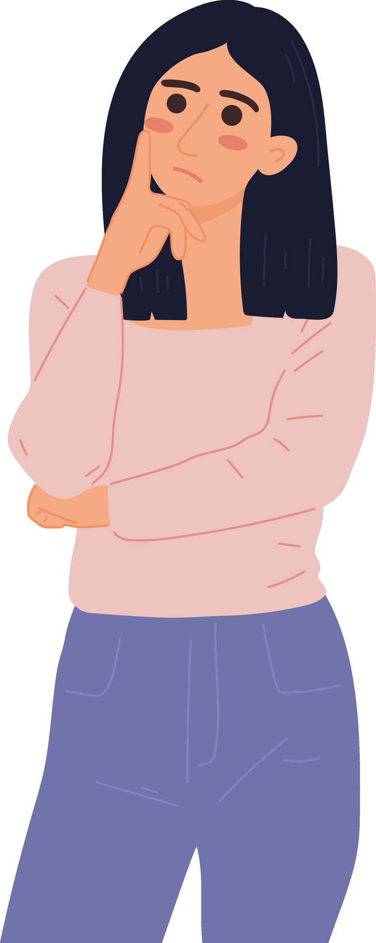 Thinking Person Mood Pensive And Confuse Illustration Graphic Cartoon