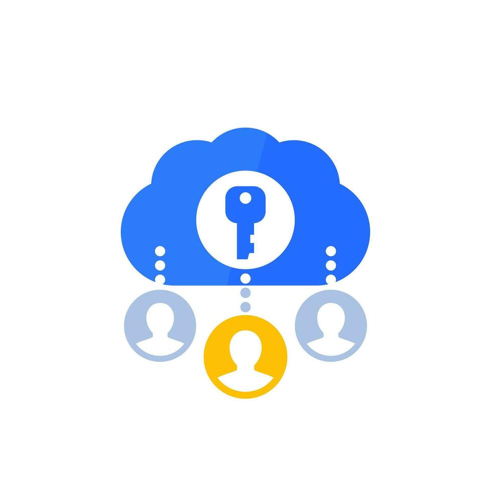 Encryption of personal data in cloud icon, flat vector 25712631 Vector ...