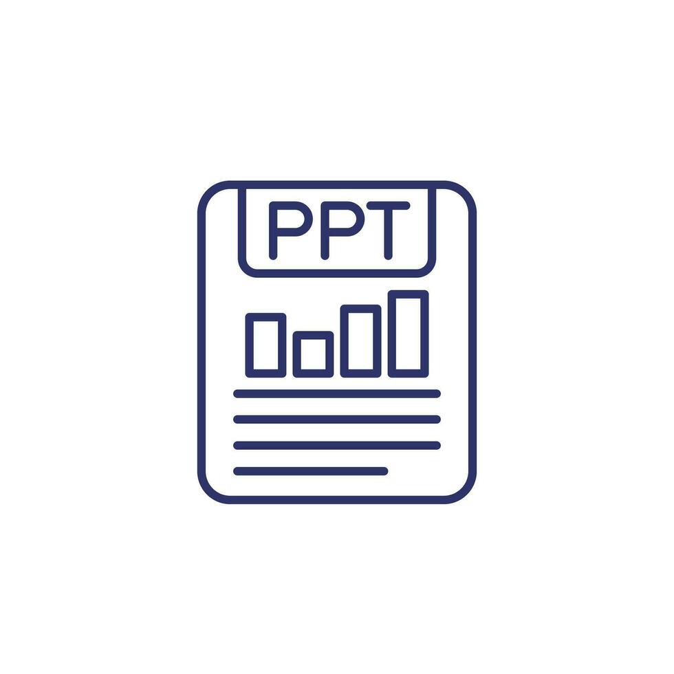 Ppt File Format Line Icon 25712999 Vector Art At Vecteezy