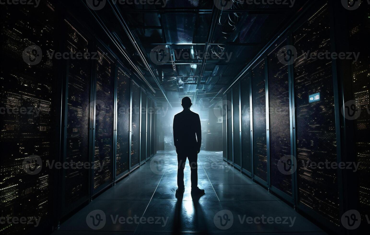 Man Technology Center Datum Server Storage Computer Connection System Cloud Data Network