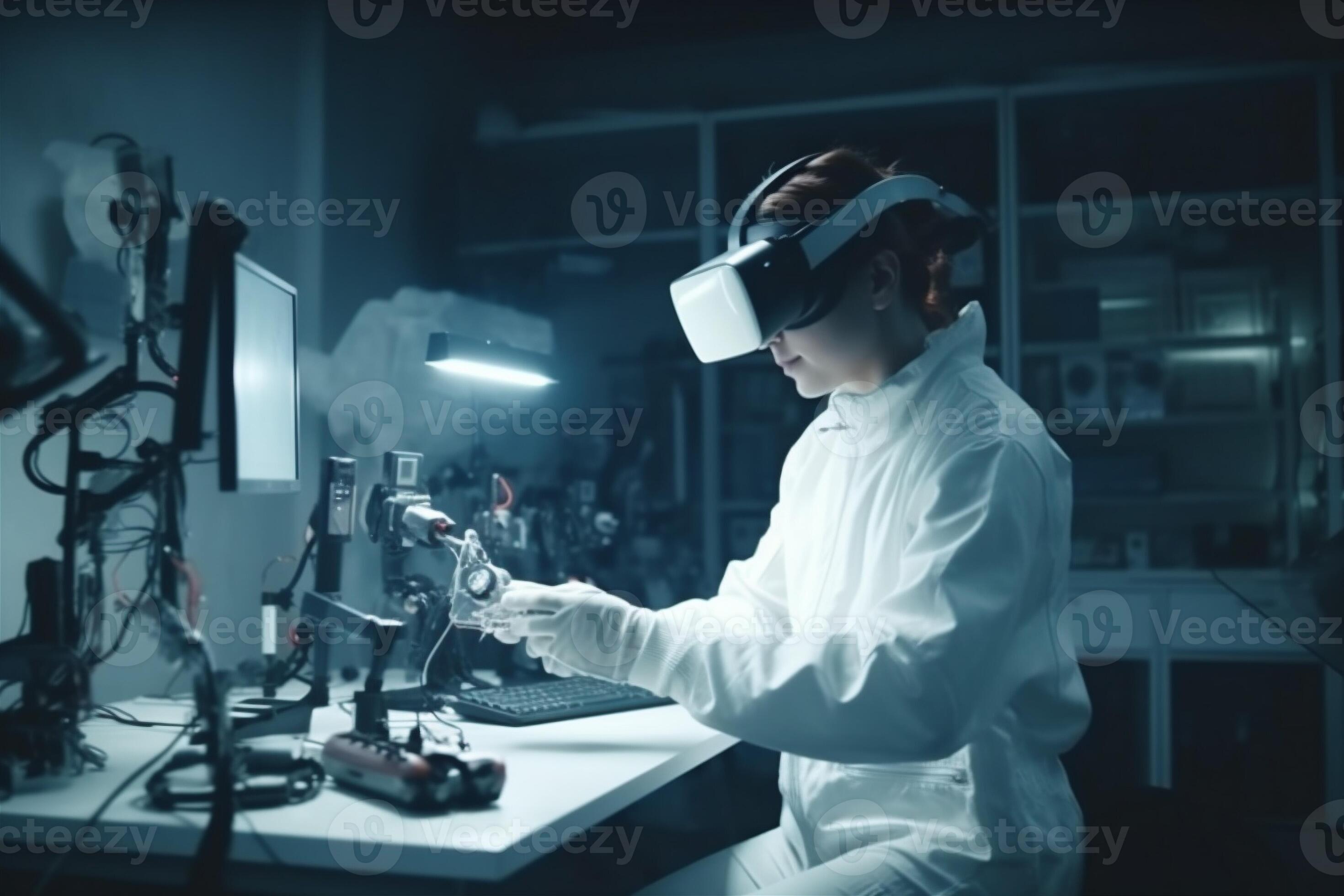 man engineer 3d three-dimensional research virtual future robotic robot ...