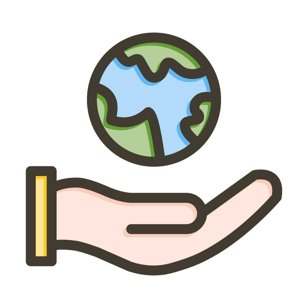 Save the Planet Vector Thick Line Filled Colors Icon Design 25725676 ...