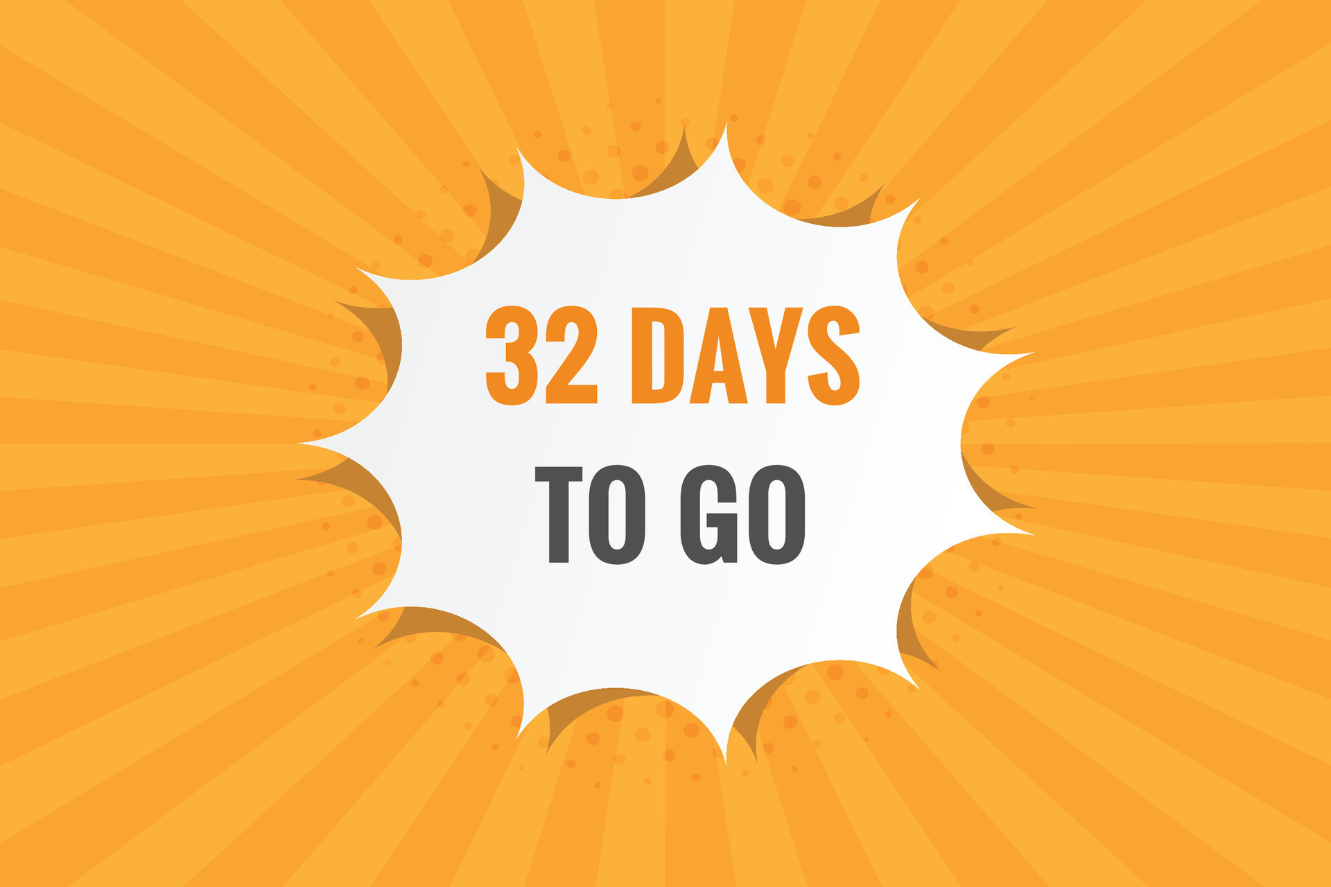 32 days to go text web button. Countdown left 32 day to go banner label ...