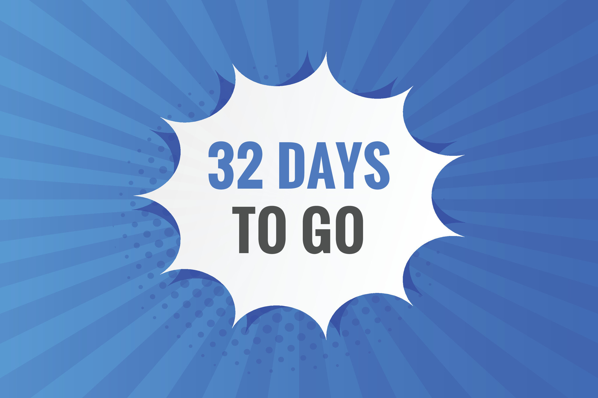 32 days to go text web button. Countdown left 32 day to go banner label ...