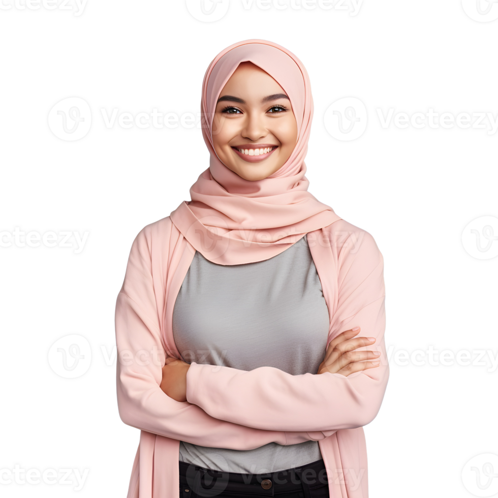 Smiling young Asian Muslim woman, confidence. ai generated 25727772 PNG Smiling young Asian Muslim woman, confidence. ai generated 25727772 PNG