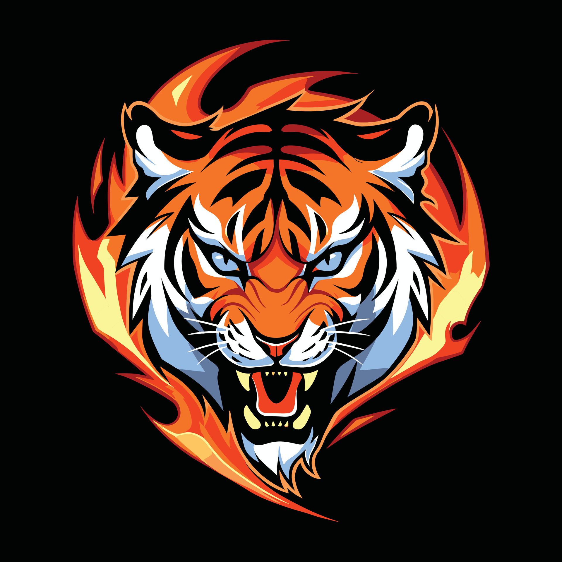 Tiger Head Mascot Logo for Esport. Tiger T-shirt Design 25727924 Vector Art at Vecteezy