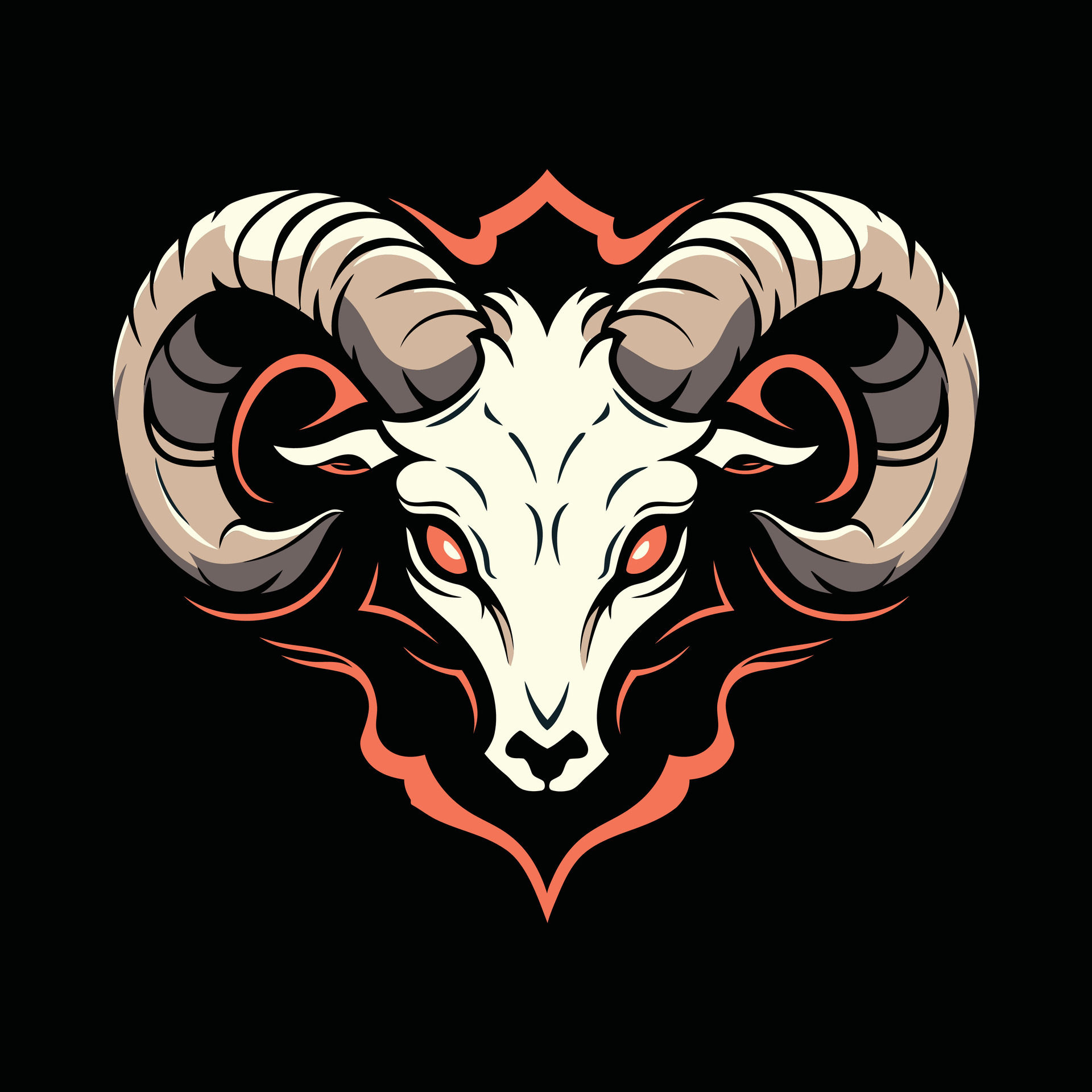 Goat Head Mascot Logo for Esport. Goat T-shirt Design. Goat Logo. Goat Sticker 25728055 Vector ...