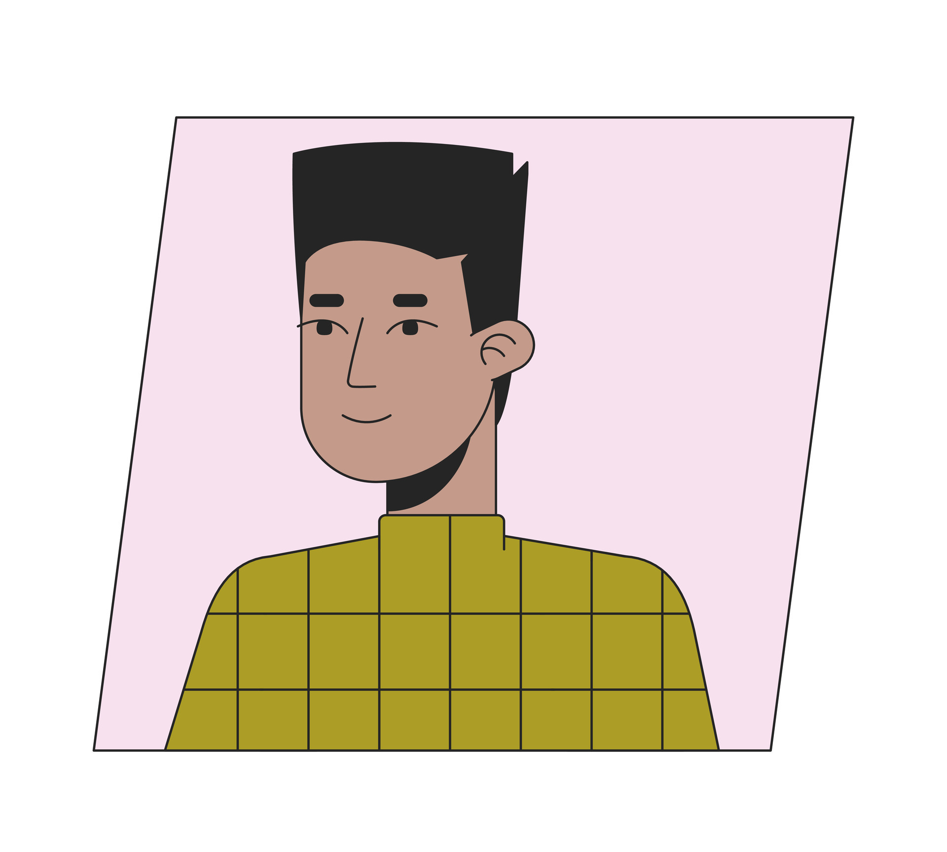 Happy teen boy flat color cartoon avatar icon. African american race ... Happy teen boy flat color cartoon avatar icon. African american race ...