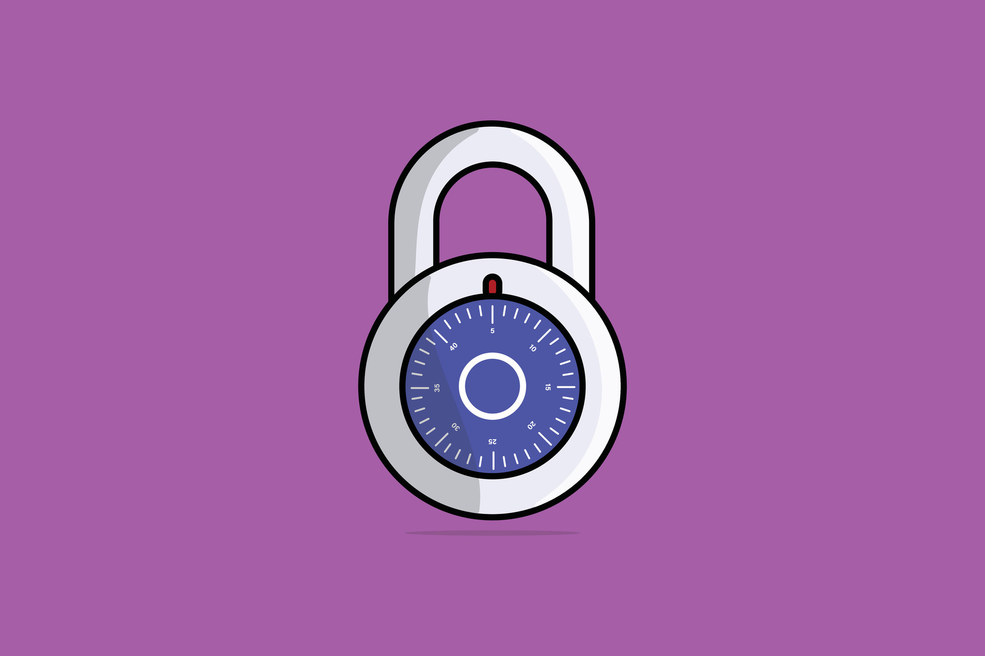 Padlock For Password Secure Vector Illustration Technology And Safety Objects Icon Concept