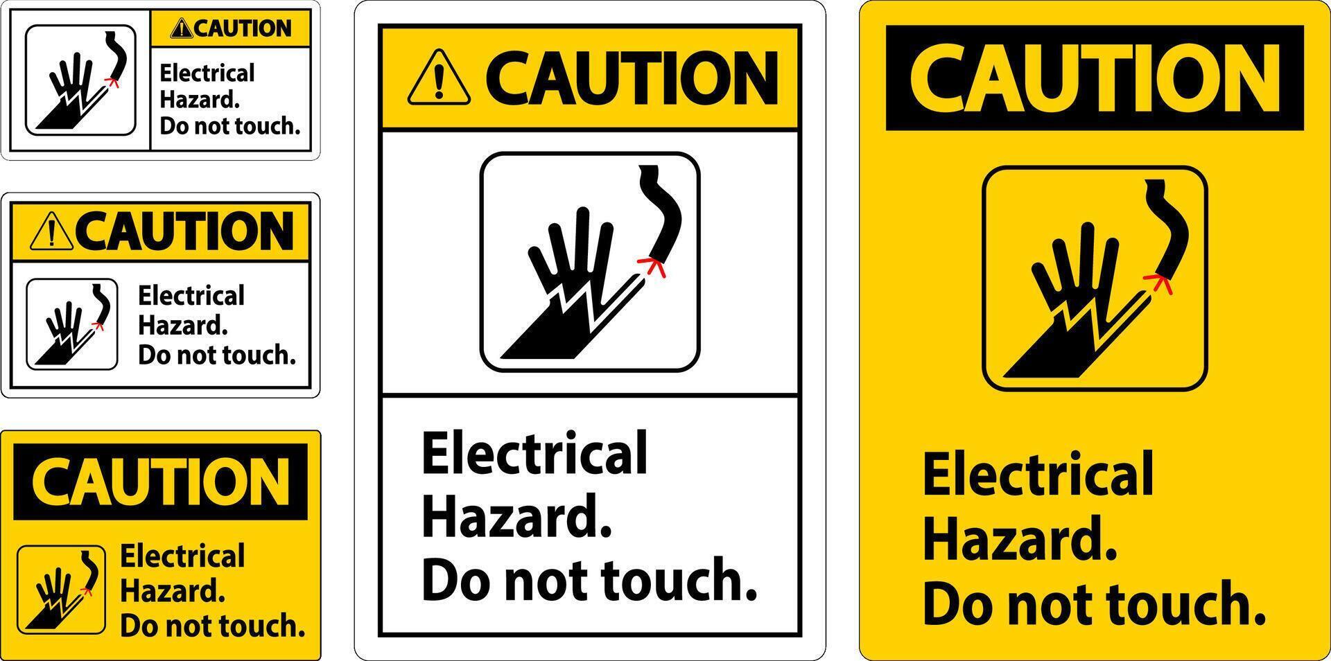 Caution Sign Electrical Hazard. Do Not Touch 25732161 Vector Art at ...