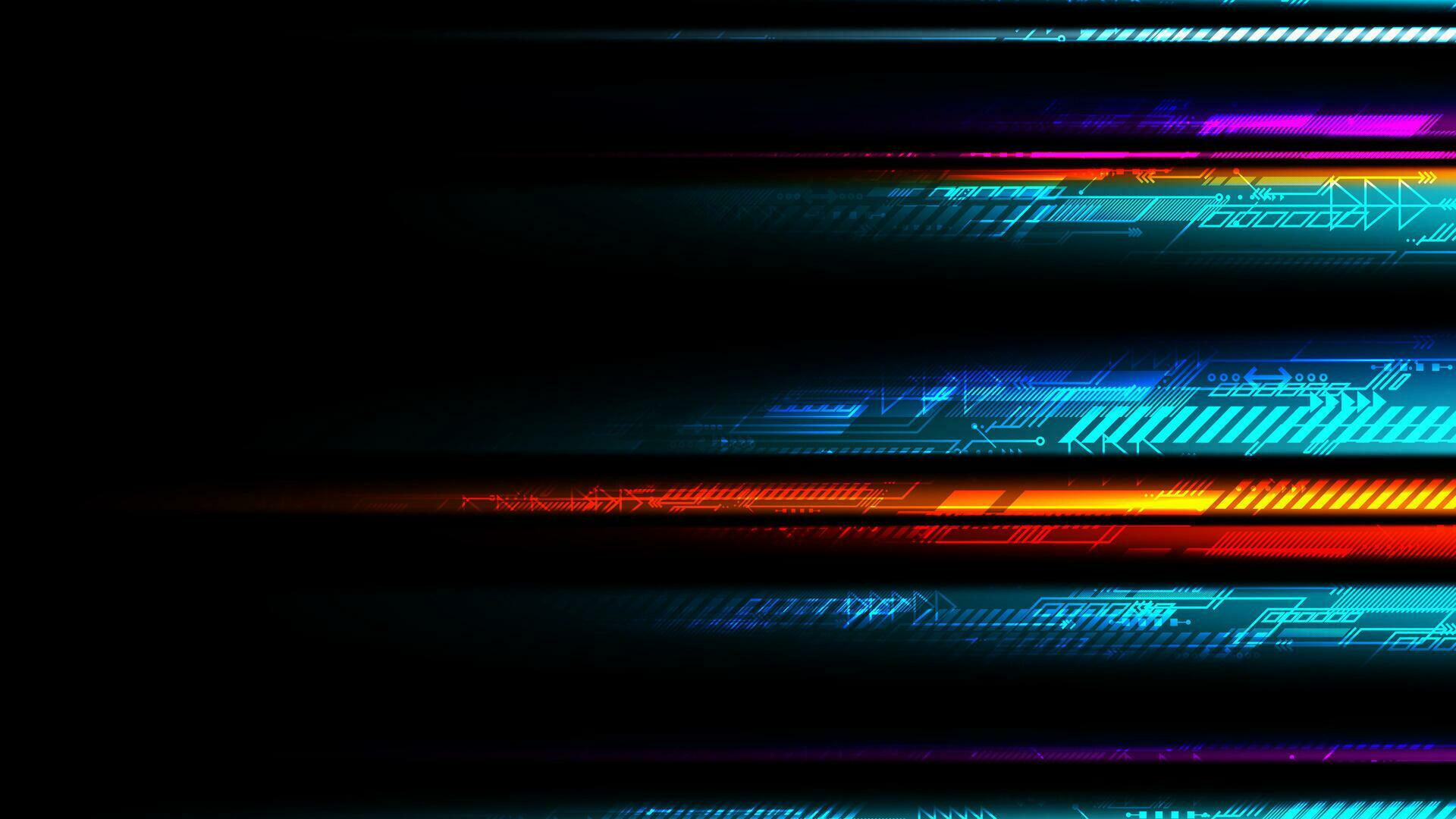 Abstract Circuit Technology Background With Digital Data Connection