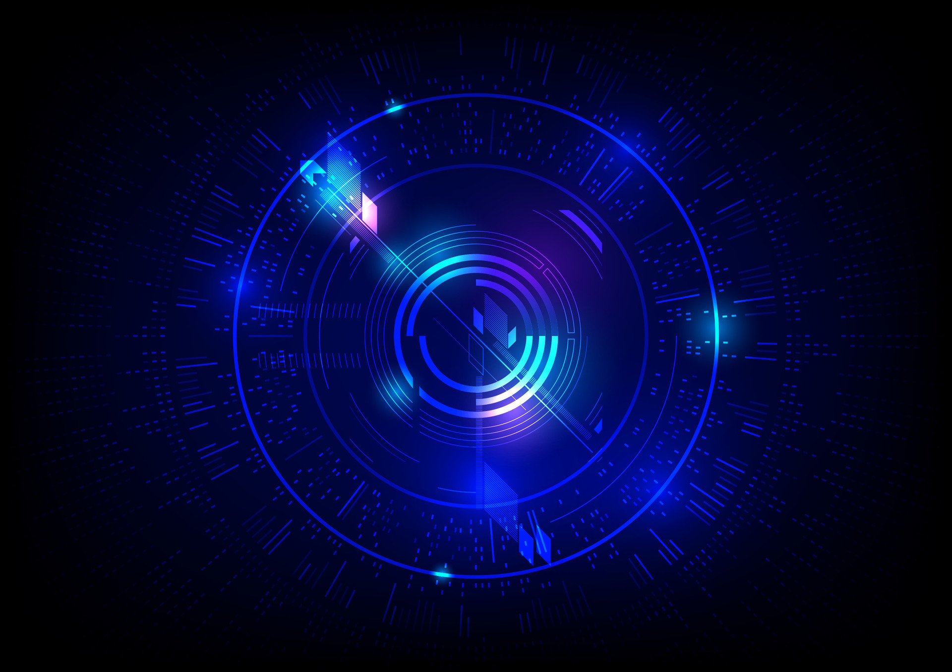 Abstract Circuit Technology Background With Digital Data Connection