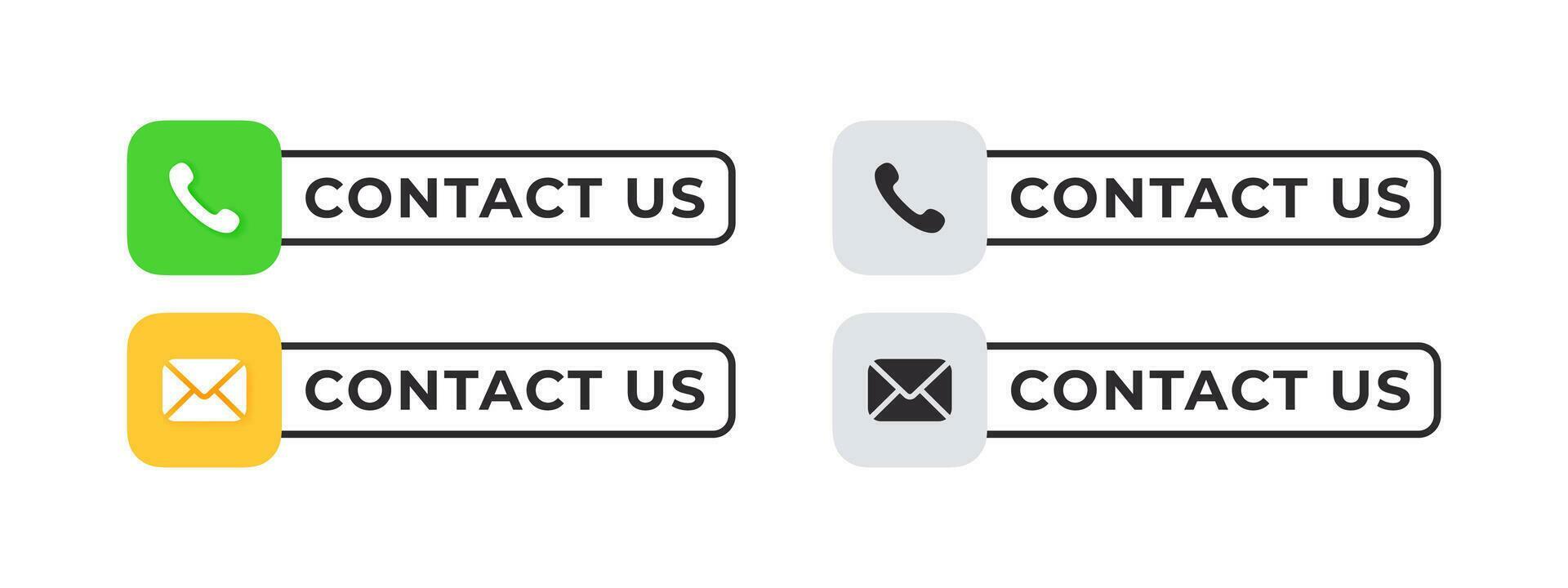 Contact us buttons. Contact information icons set. Vector scalable ...