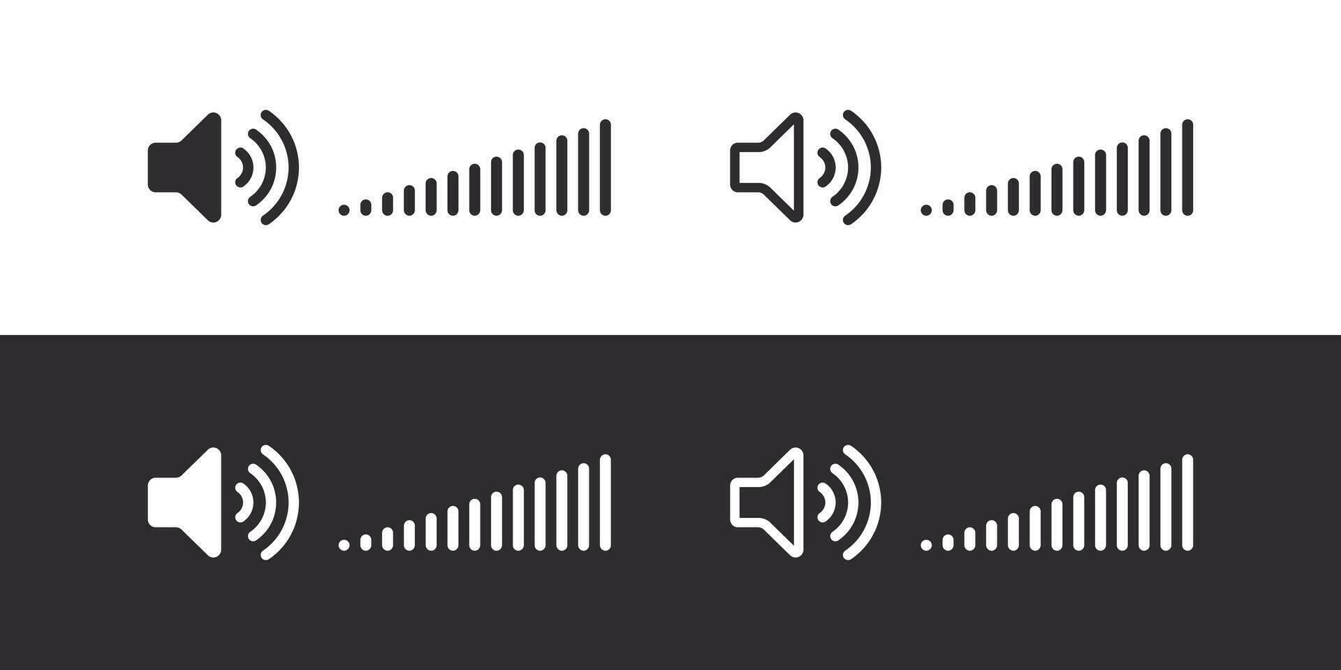 Volume Control Icons Level Volume Adjustment Signs Vector Scalable