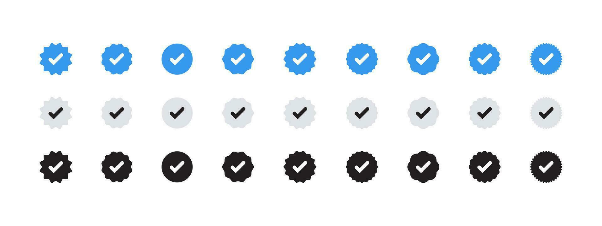 Check mark icons set. Check marks symbol collection. Simple check mark. Verify icons. Vector ...