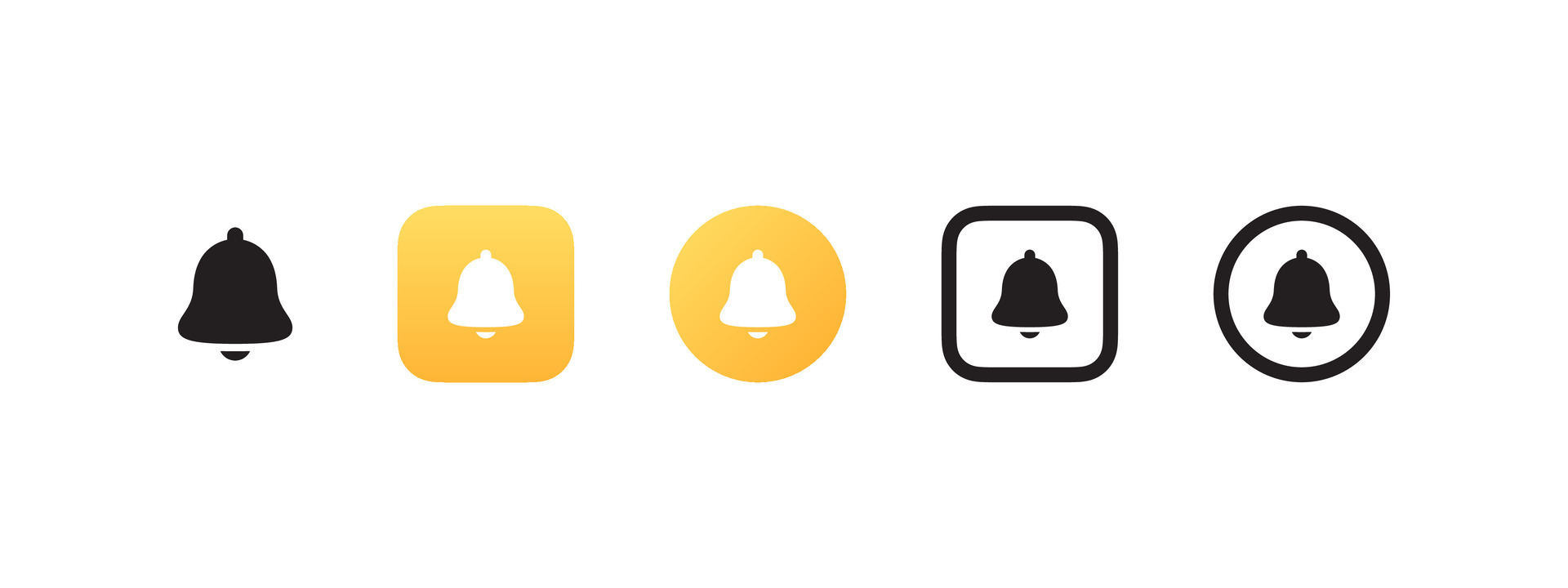 Notification icons set. Mobile icons UI, UX design. Notification bar ...