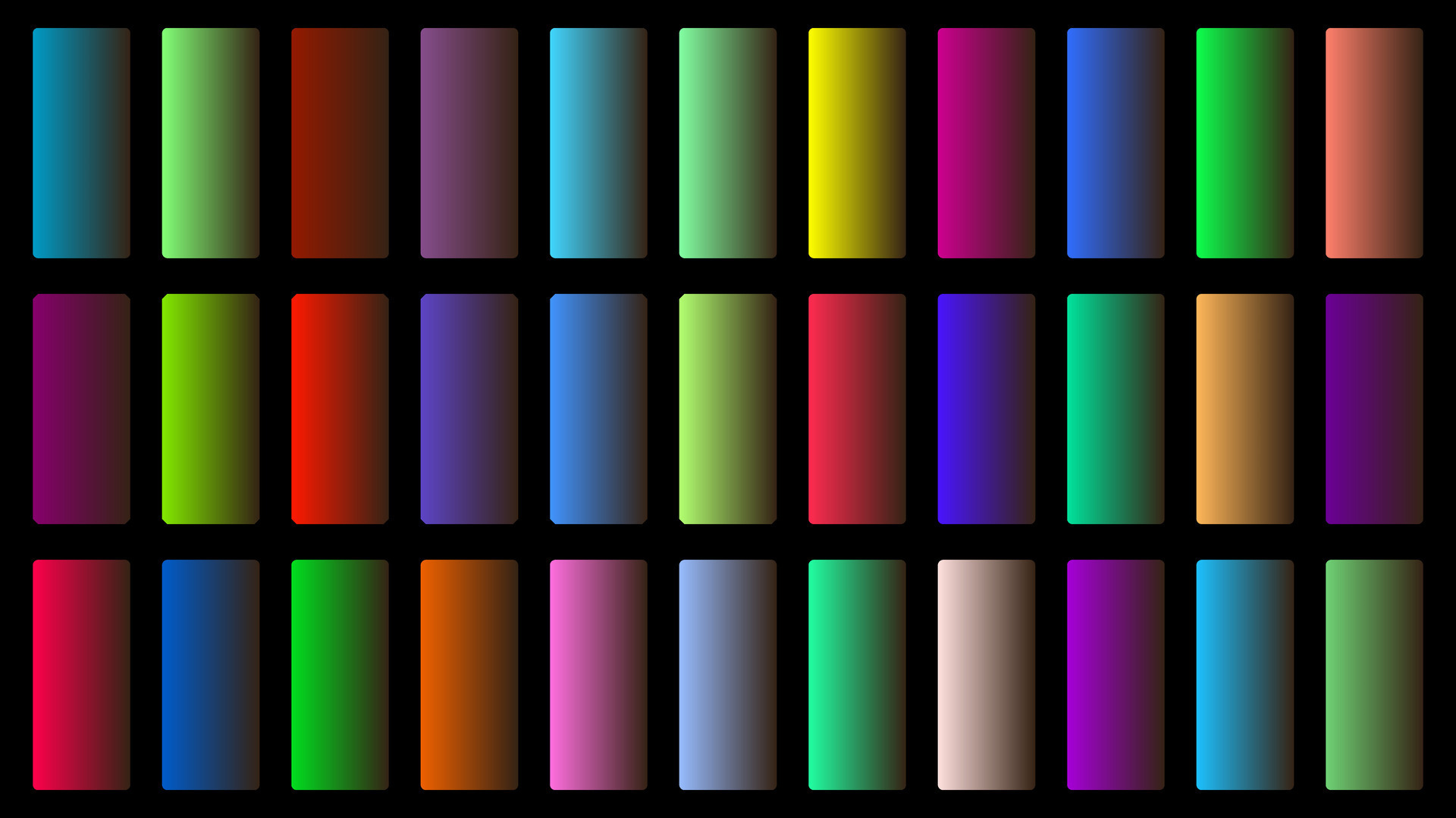 Colorful Umber Color Shade Linear Gradient Palette Swatches Web Kit Rounded Rectangles Template