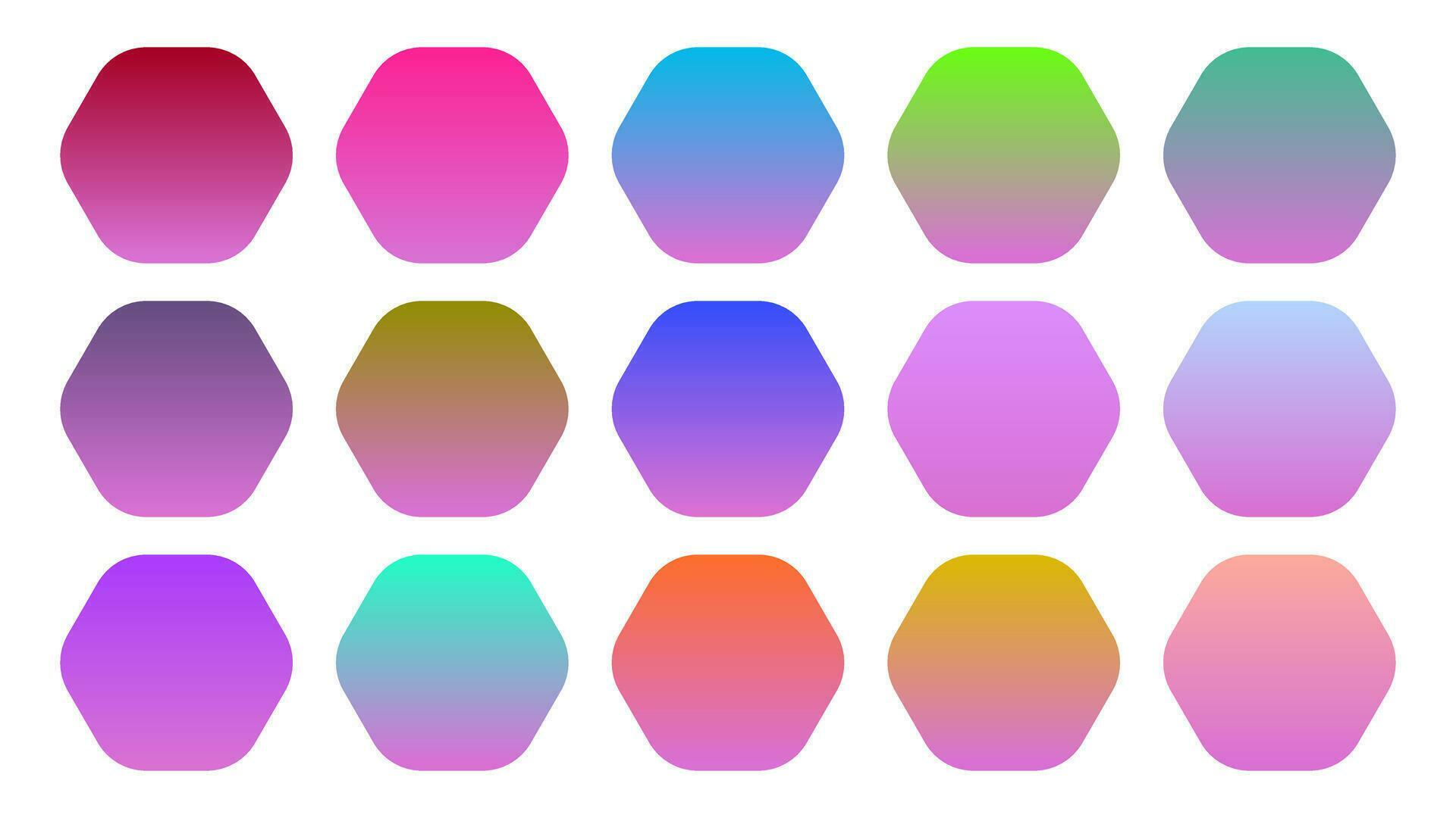 Colorful Orchid Color Shade Linear Gradient Palette Swatches Web Kit Rounded Hexagons Template