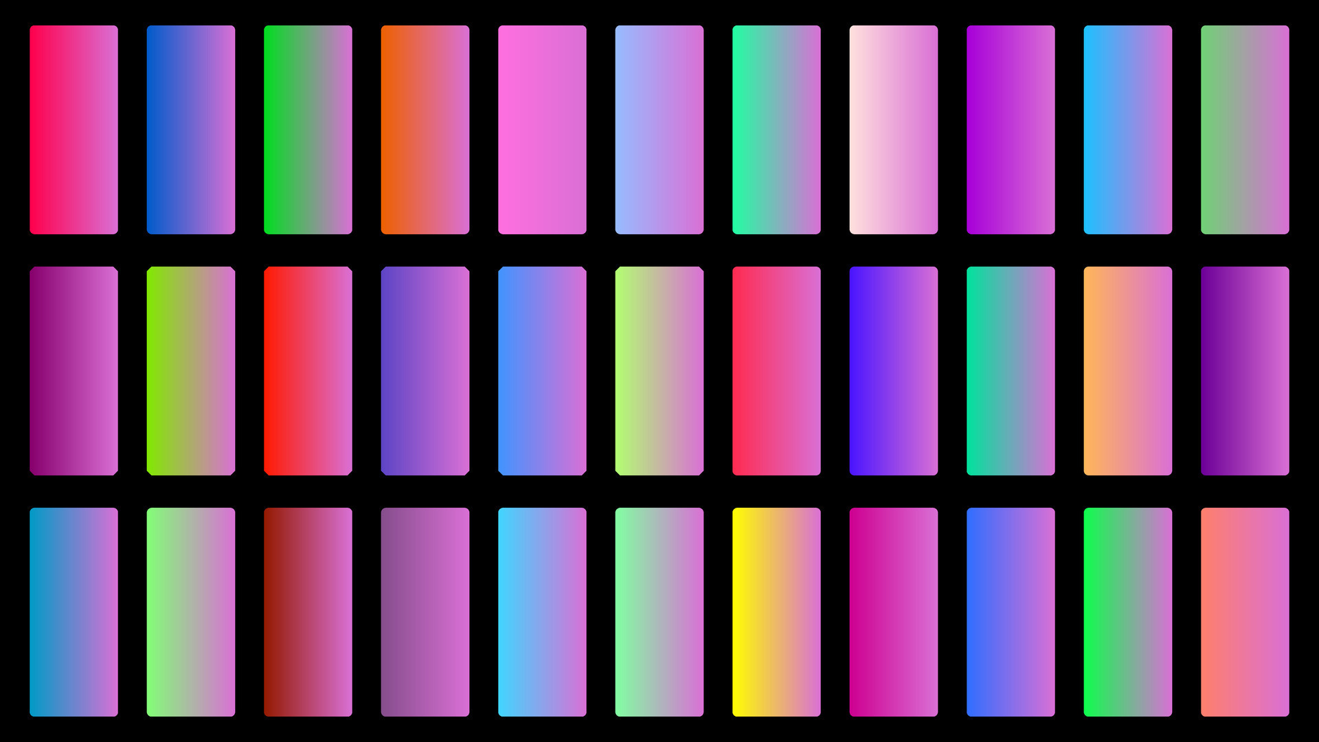 Colorful Orchid Color Shade Linear Gradient Palette Swatches Web Kit Rounded Rectangles Template