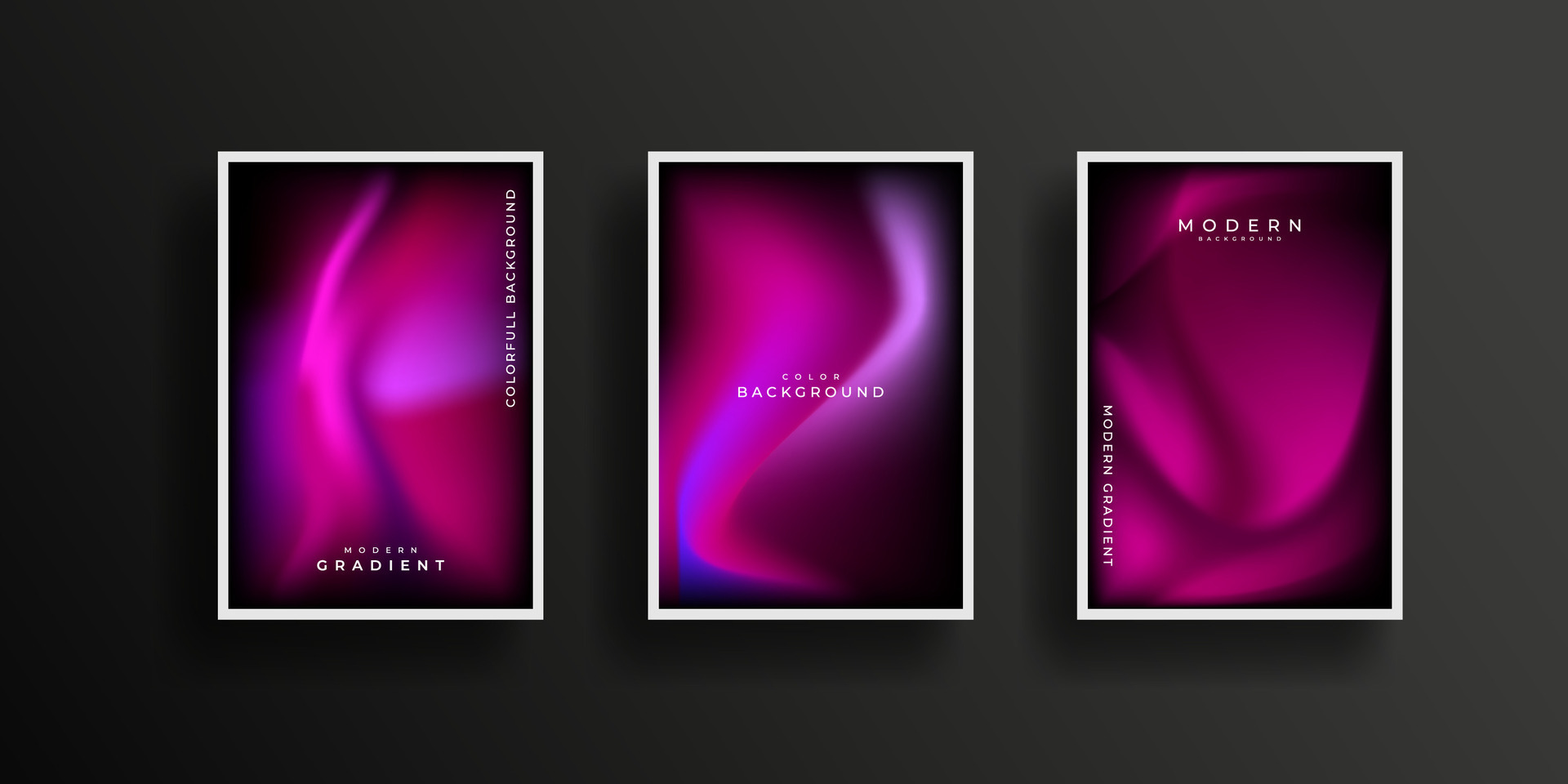 Set of covers design with vibrant gradient background templates ...