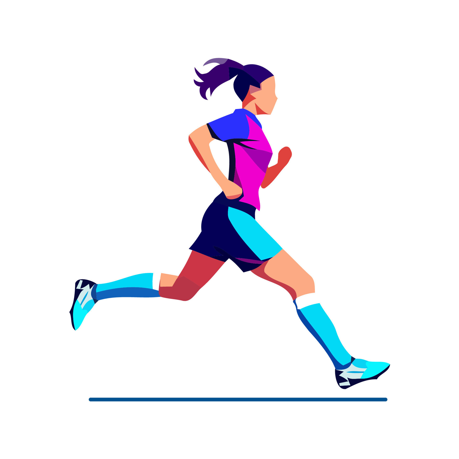 Running woman character, vector illustration. 25744399 Vector Art at ...