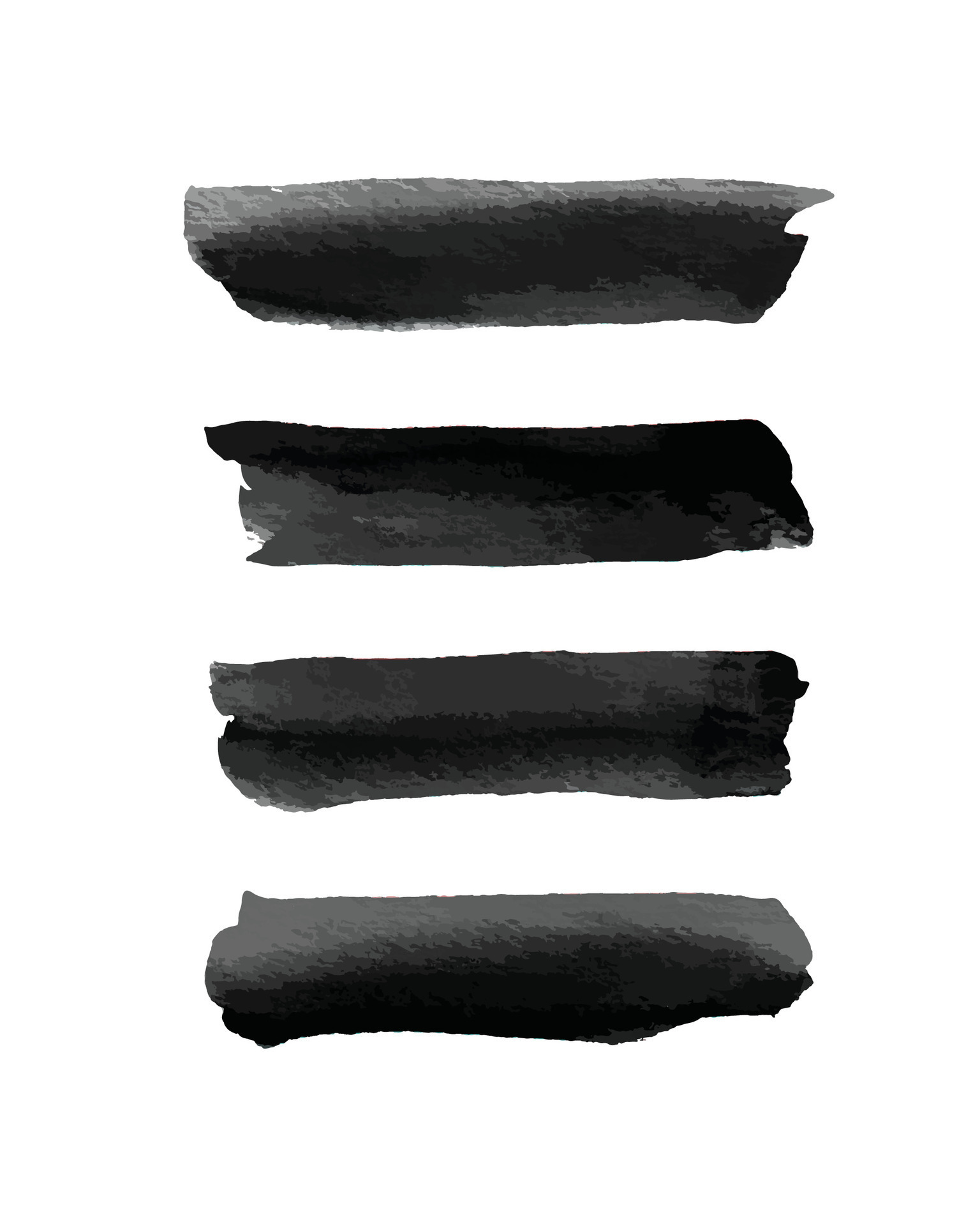 Brush strokes. Vector paintbrush set. Grunge design elements. Grunge ...