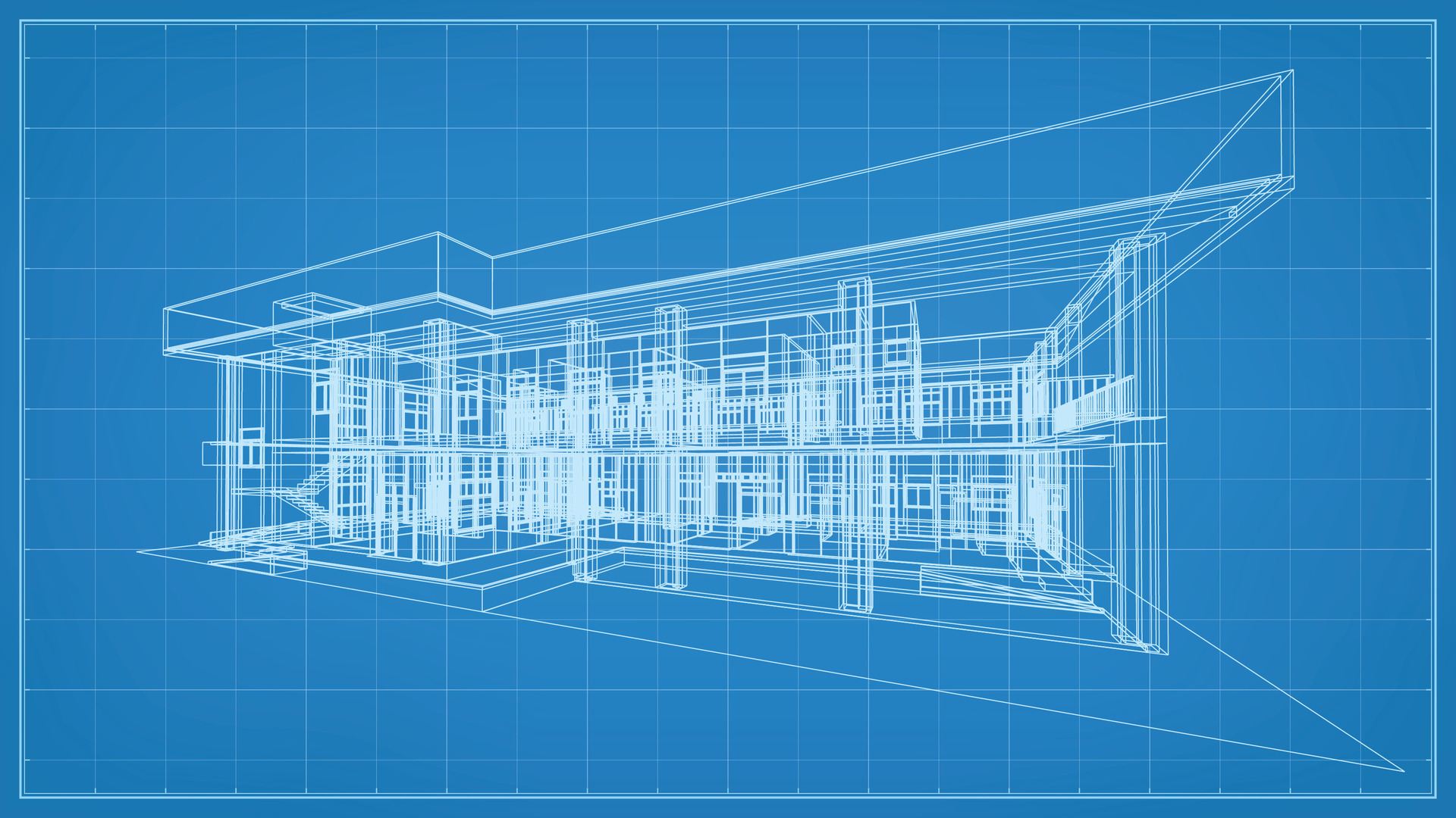 3d Perspective Render Of Wireframe Architectural Construction 3d Building Wireframe Vector