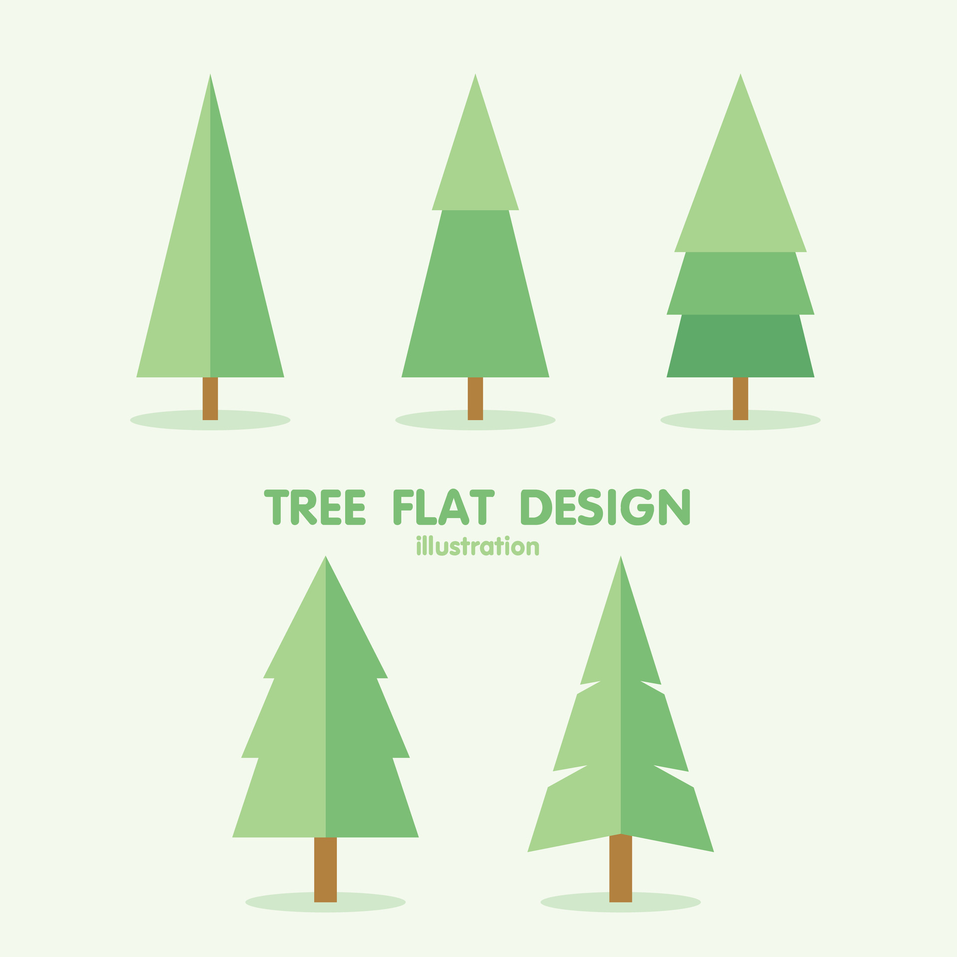 Tree Plant illustration, flat design, and minimal style 25746656 Vector ...