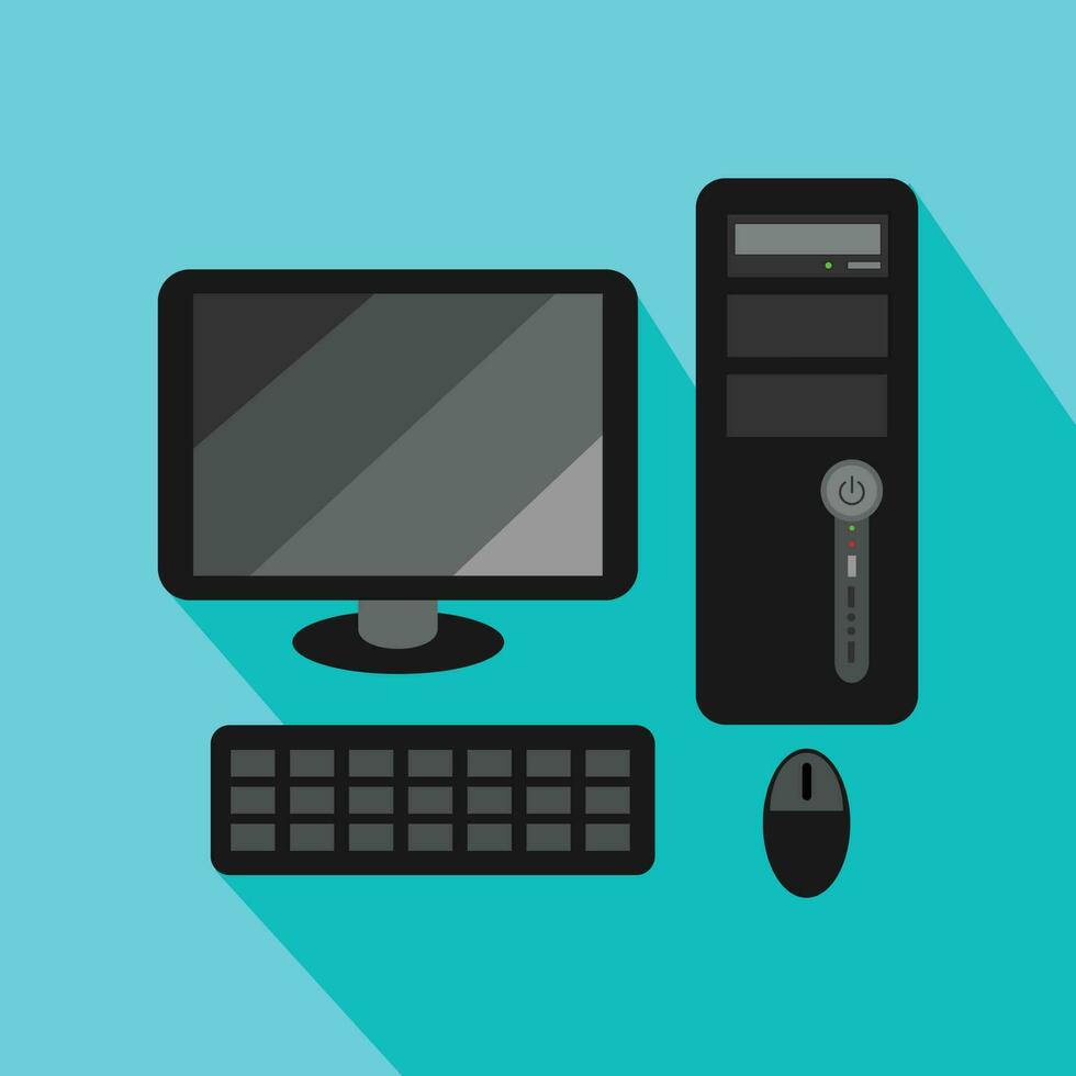 Desktop Computer Flat Design Icon 25752087 Vector Art at Vecteezy