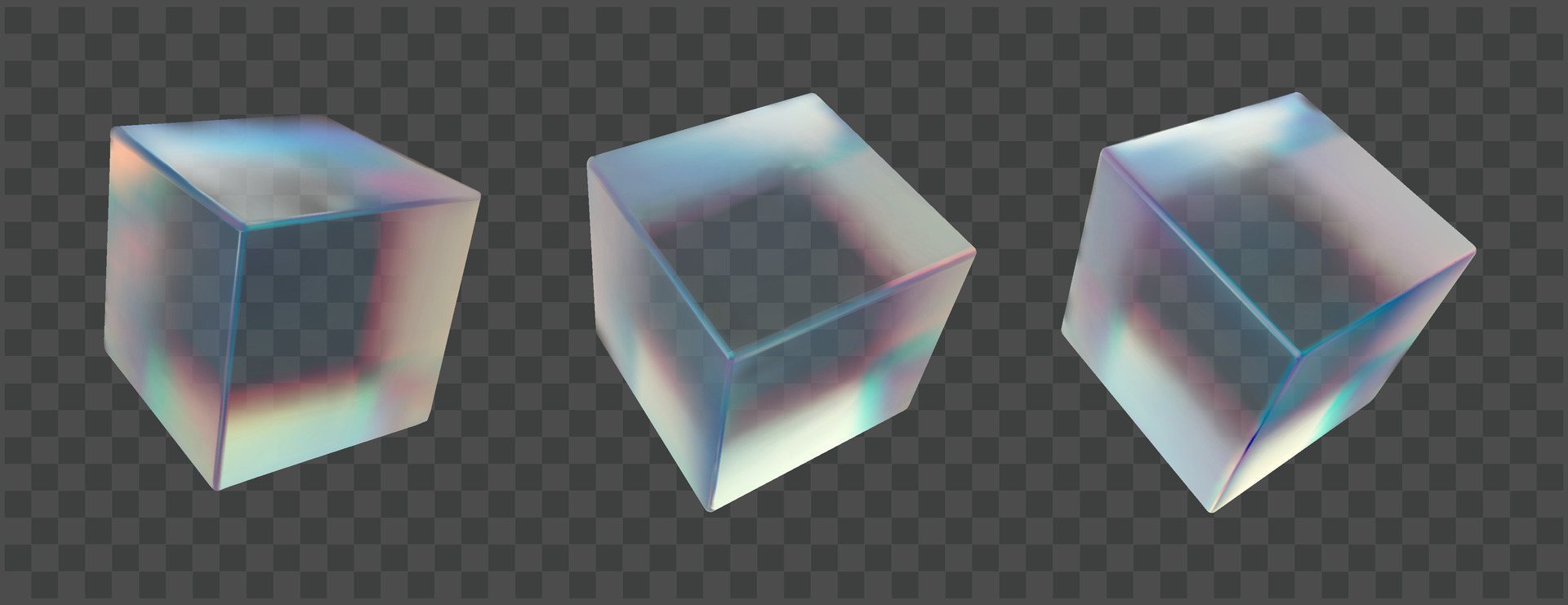 Colorful 3d Cube Glass